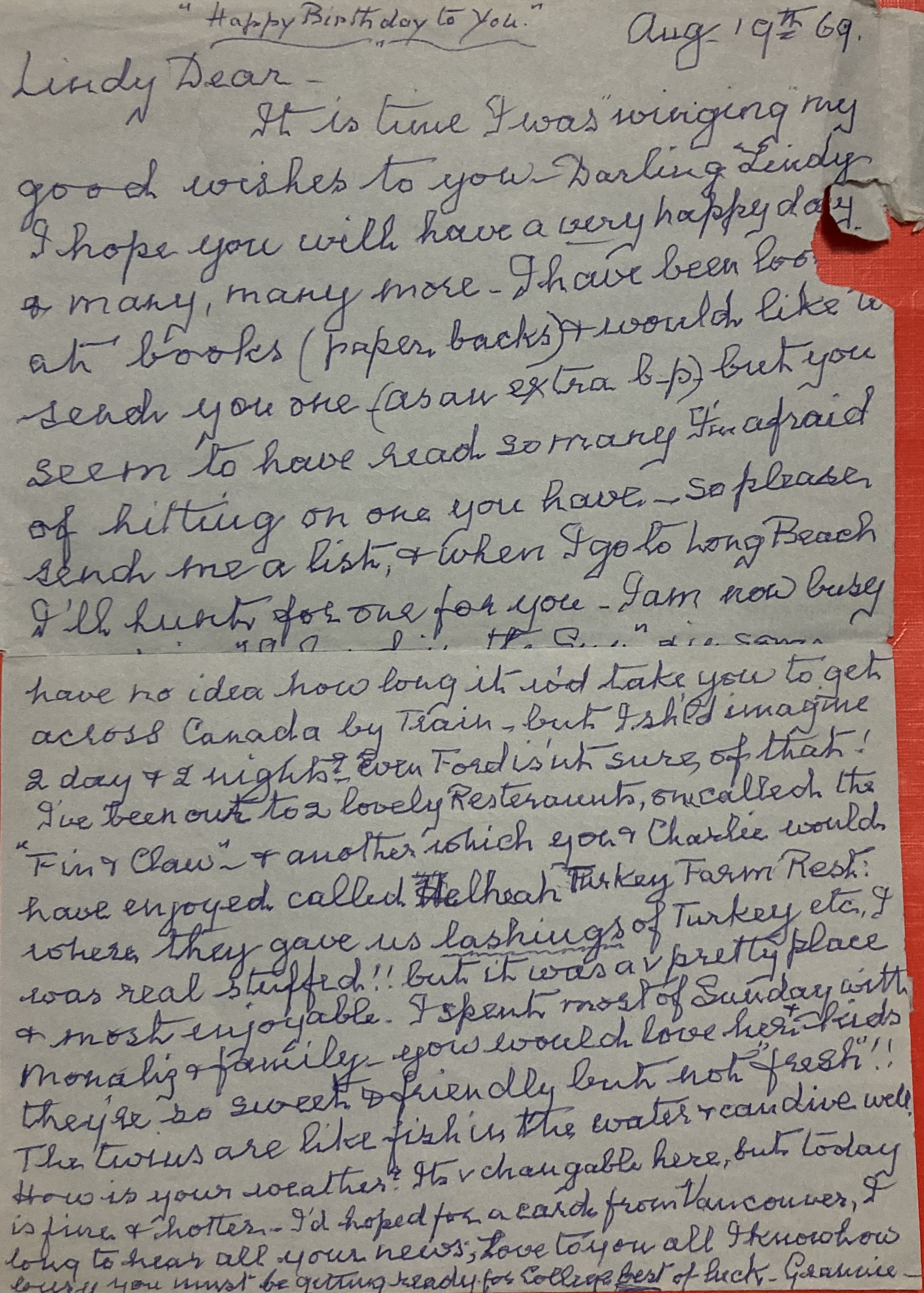 August 19 1969 – A Family History in Letters